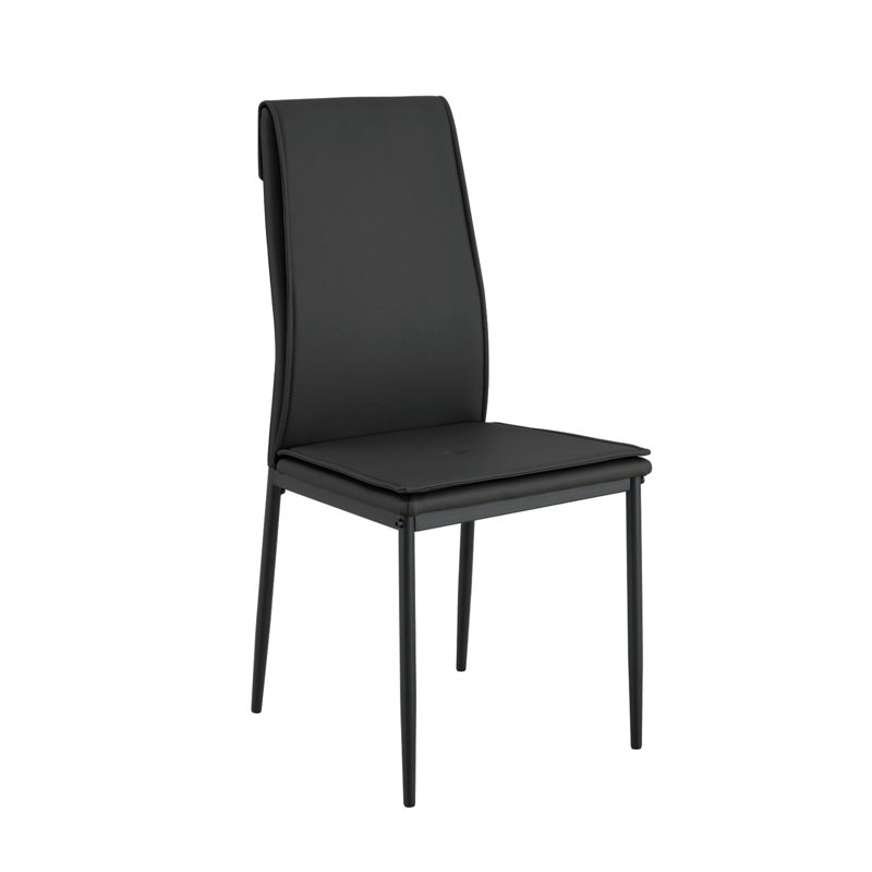 Sleek 4 Piece Dining Chair Set with Black Metal Legs Modern Kitchen Chairs for Your Dining Room Latitude Run